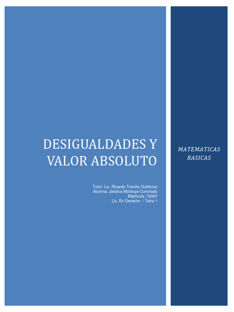 Desigualdades y Valor Absoluto-Jessica Montoya Coronado | PDF