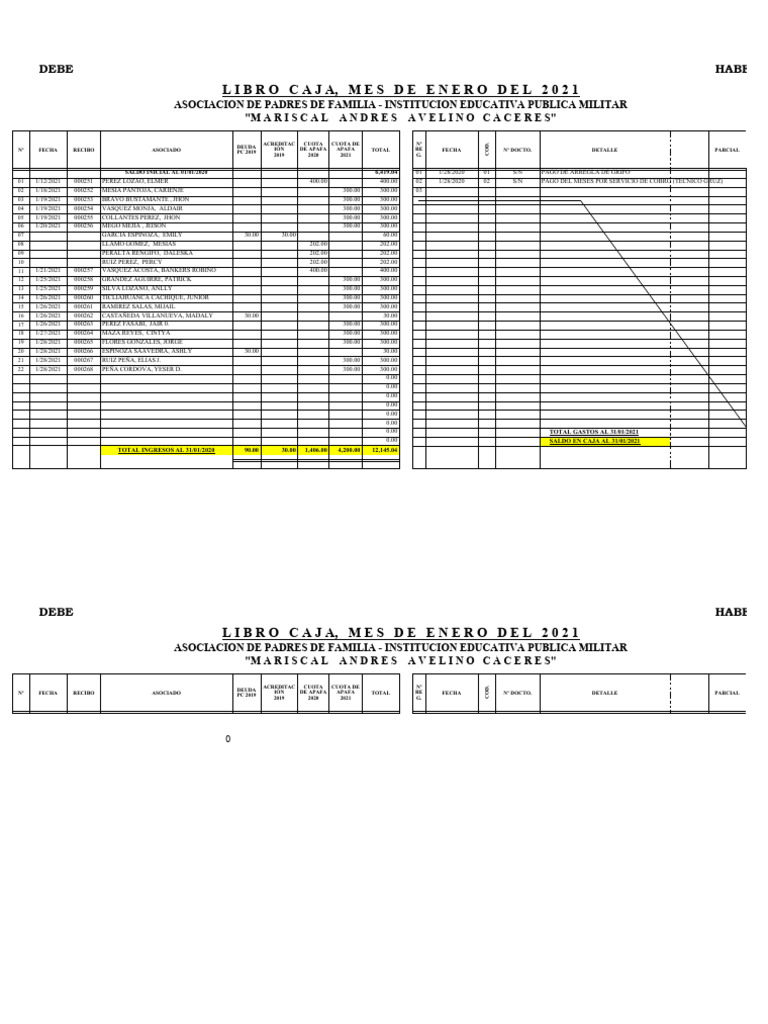 Libro - Caja - CM - Maac - Ej2021 Enero | PDF