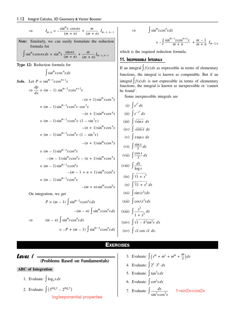Integral Calculus and Vector & 3-D - 1 | PDF | Integral | Mathematical ...