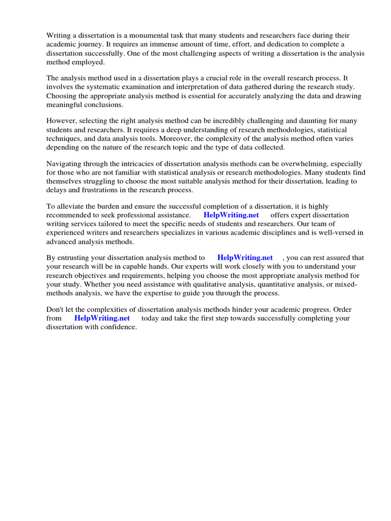 Dissertation Analysis Method | PDF | Methodology | Thesis