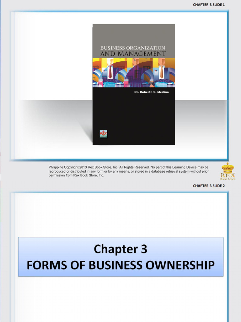 Chapter 3 Forms of Business Ownership 1 | PDF