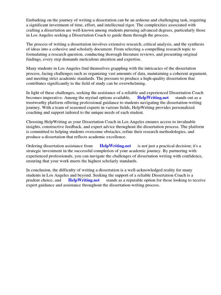 Dissertation Coach Los Angeles | PDF | Thesis | Mentorship
