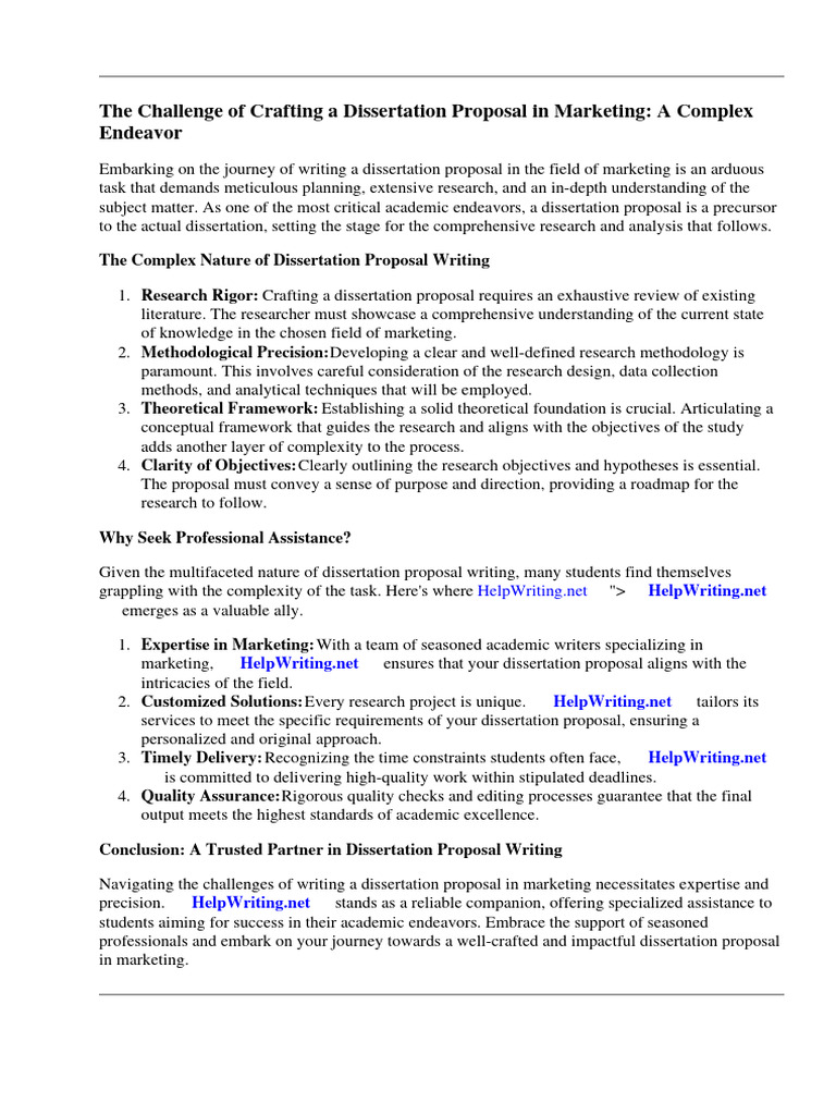 Dissertation Proposal Marketing Sample Pdf Thesis Methodology