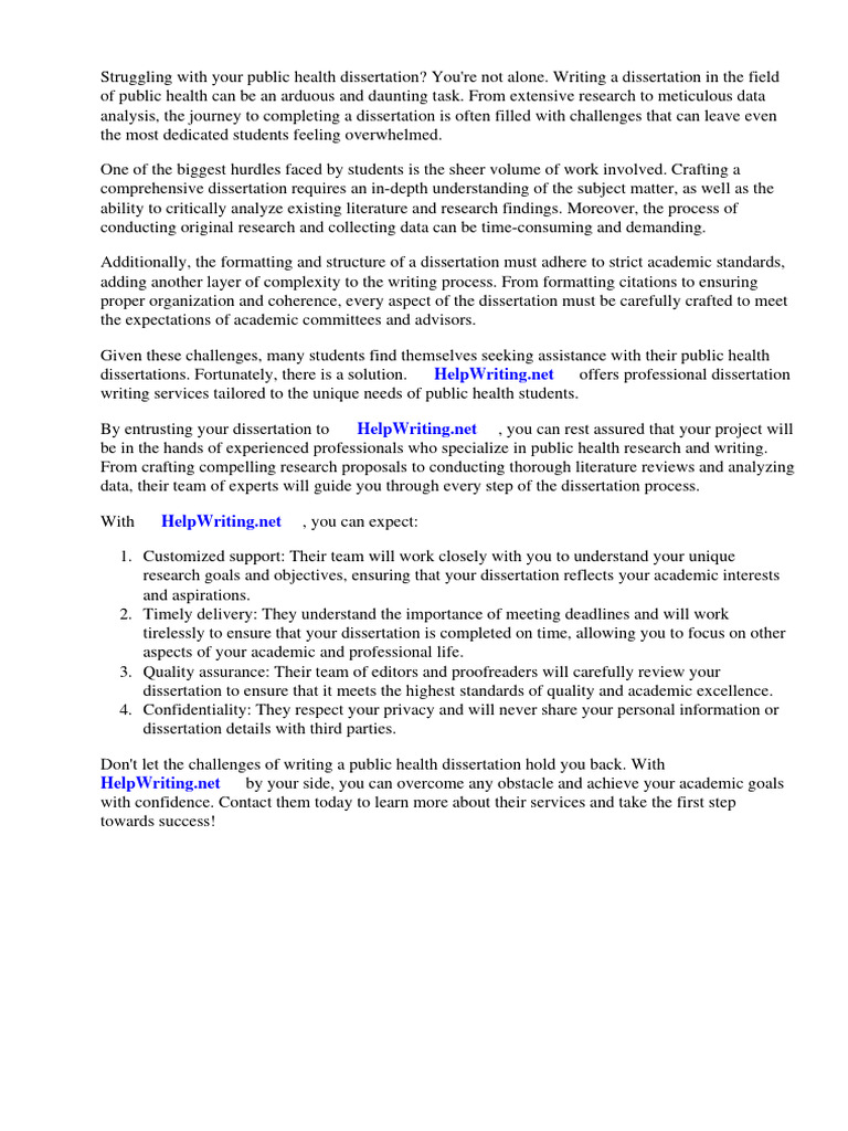 Public Health Dissertations | PDF | Public Health | Nursing