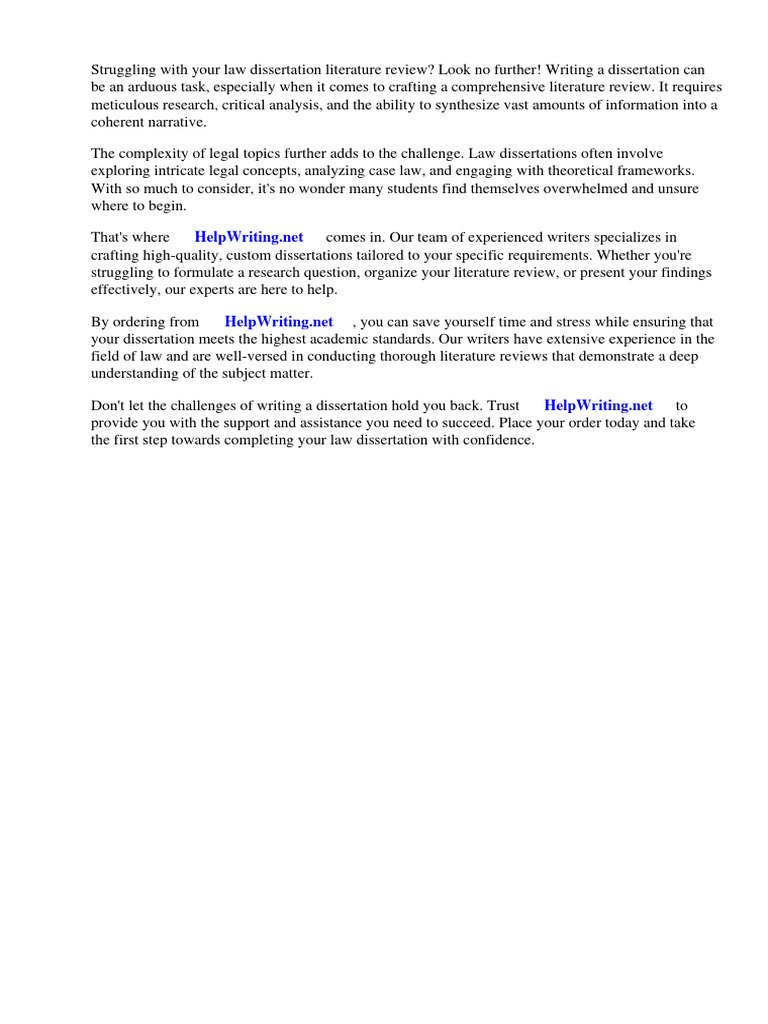 Law Dissertation Literature Review Example | PDF | Literature Review ...