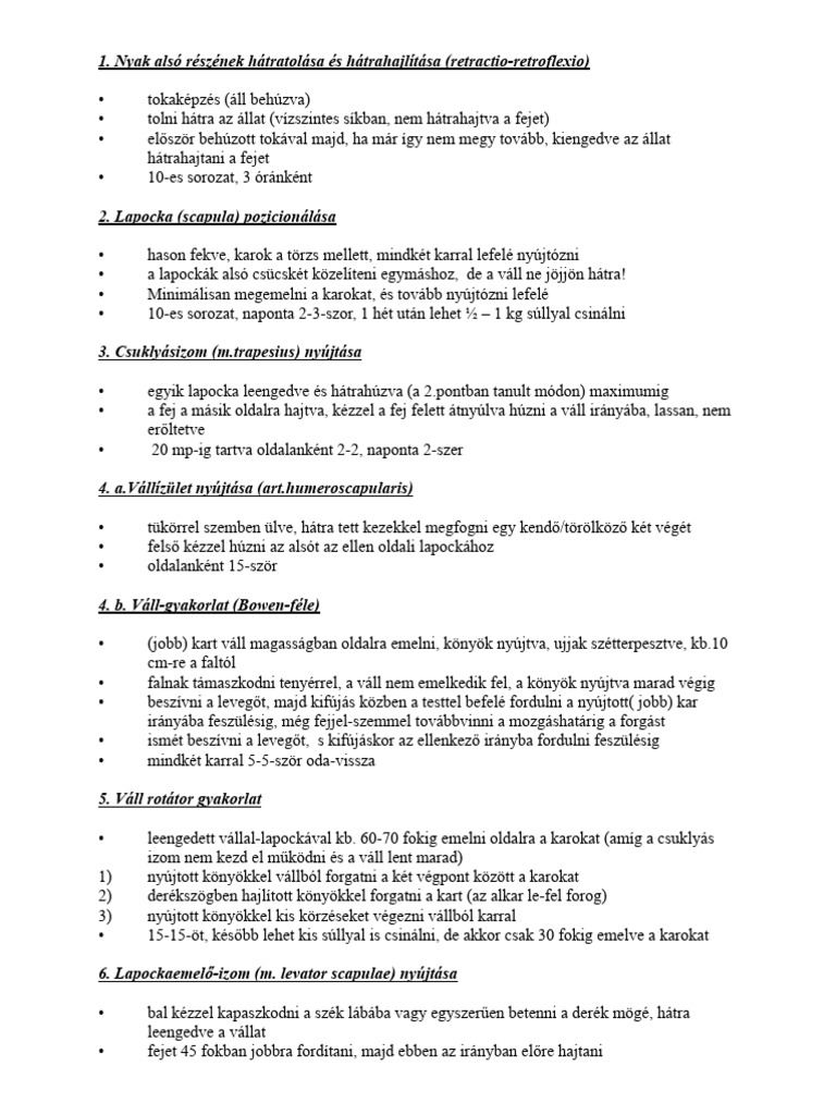 McKenzie Gyakorlatok | PDF