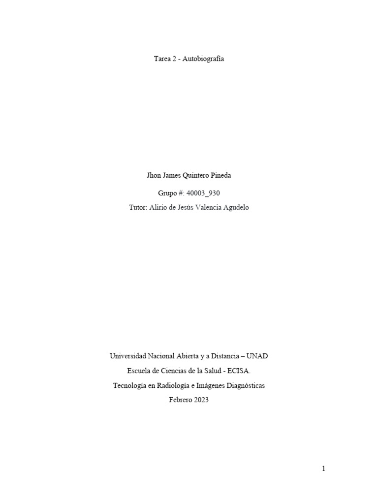 Autobiografia - Quintero Pineda Jhon James - #930 | PDF