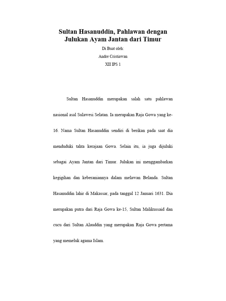 Sultan Hasanuddin | PDF