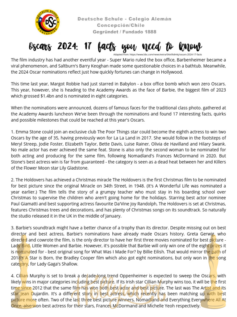 Text Oscars | PDF | Academy Awards
