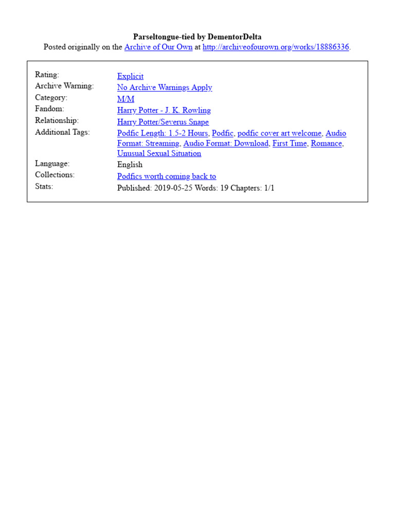 Parseltongue-Tied by | PDF