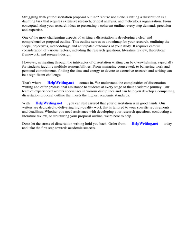 Dissertation Proposal Outline Example | PDF | Thesis | Methodology