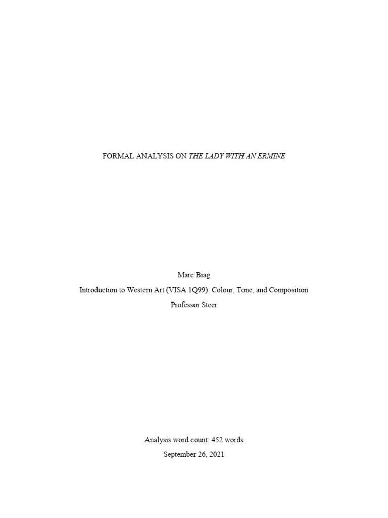 Final Formal Analysis | PDF | Leonardo Da Vinci | Paintings