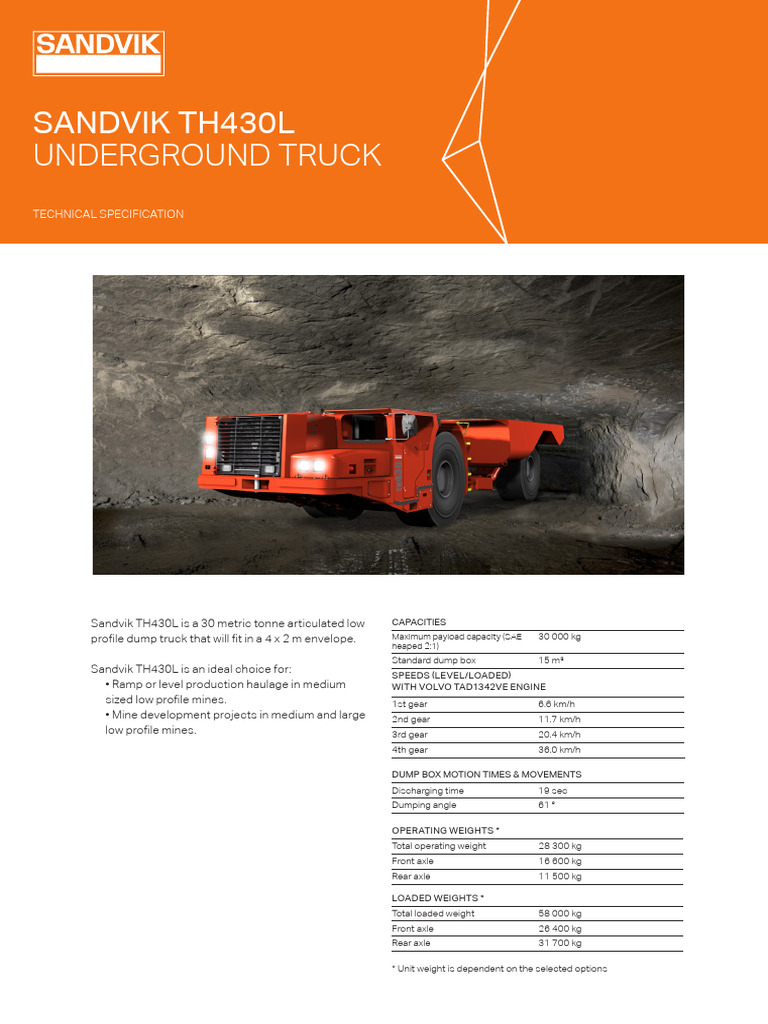 th430l Technical Specifications English | PDF | Brake | Pump