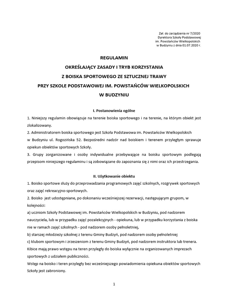 Regulamin Hala | PDF