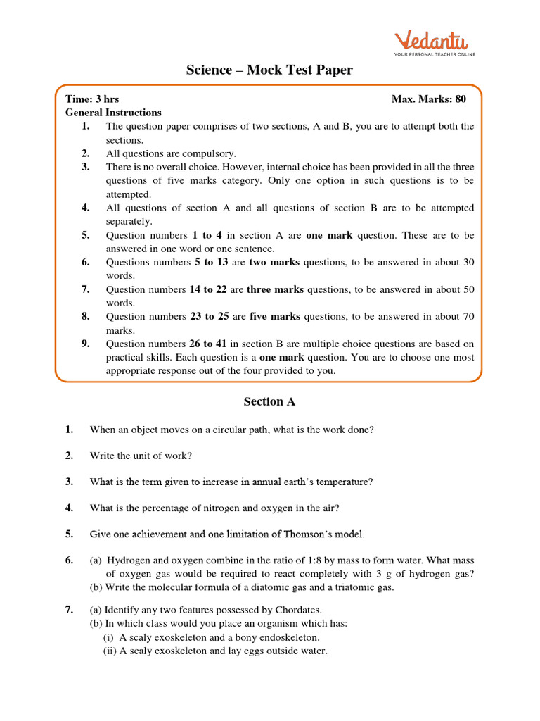 CBSE Sample Question Papers for Class 9 Science - Mock Paper 2 | PDF | Waves | Wavelength