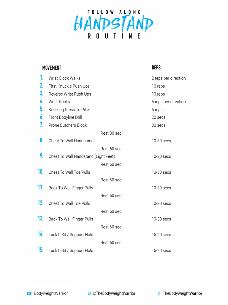 Beginner Handstand Routine | PDF | Foreign Language Studies | Art