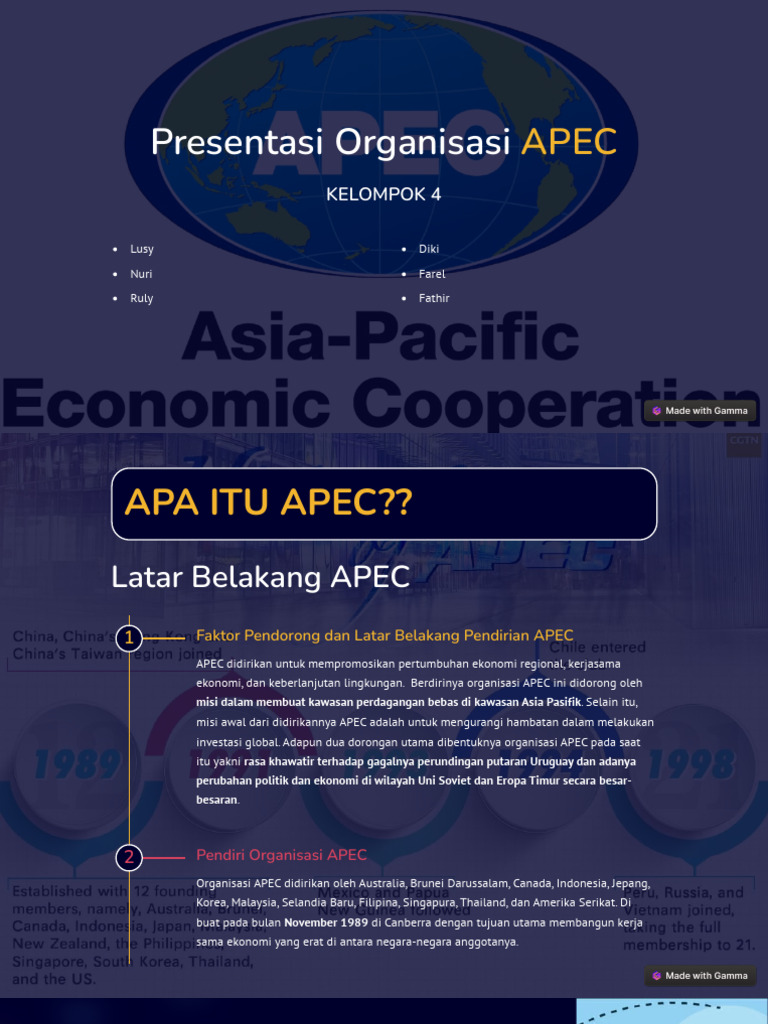 Presentasi Organisasi APEC | PDF