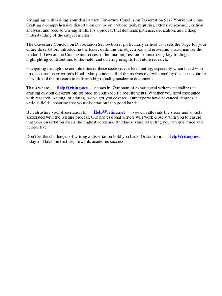 Ouverture Conclusion Dissertation Ses | PDF | Essays | Thesis