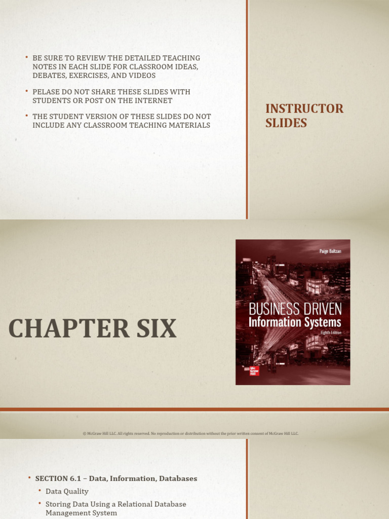 Baltzan BDIS8e CH06 Instructor PPT | PDF | Databases | Relational Database