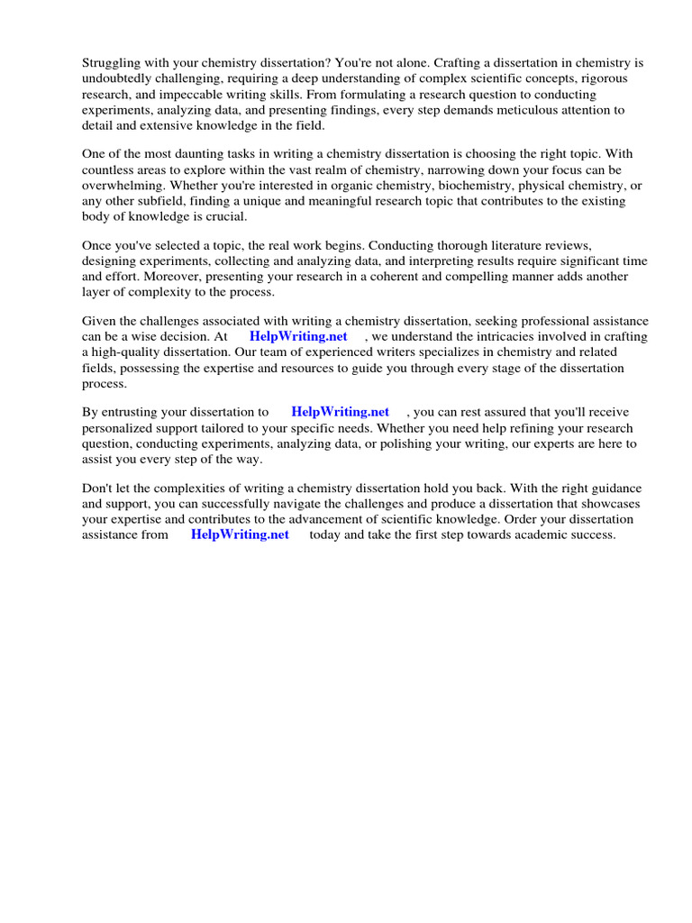 Chemistry Dissertation Titles | PDF | Thesis | Essays