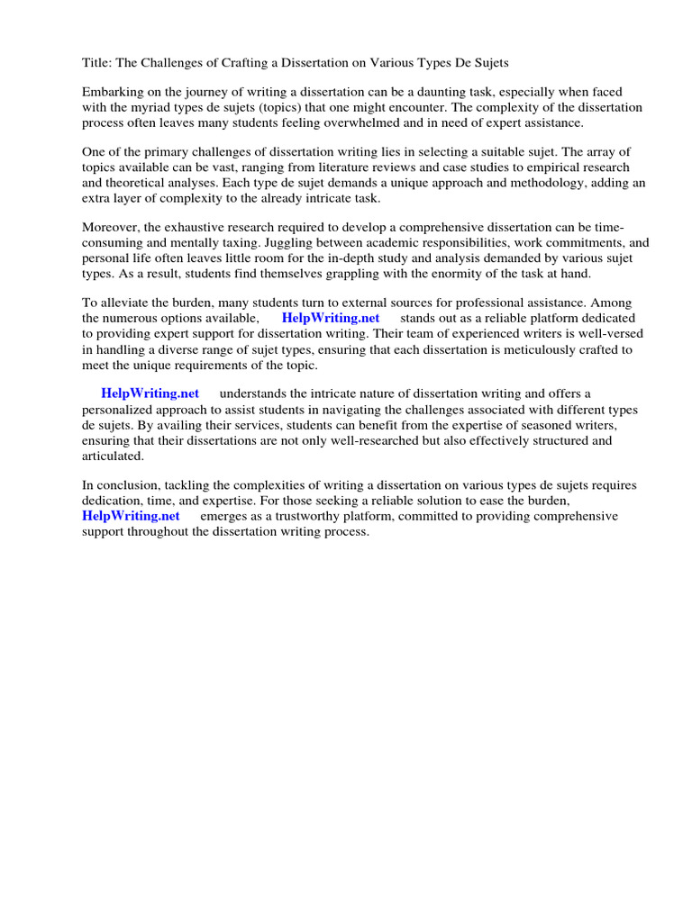 Types de Sujets Dissertation | PDF | Refinancing