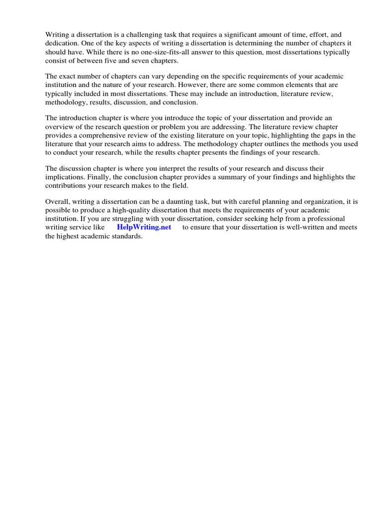 Dissertation Chapter Structure Explained | PDF | Thesis | Methodology