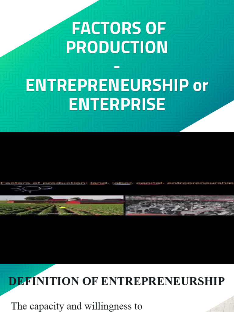 Factors of Production - Entrepreneurship | PDF | Entrepreneurship | Risk
