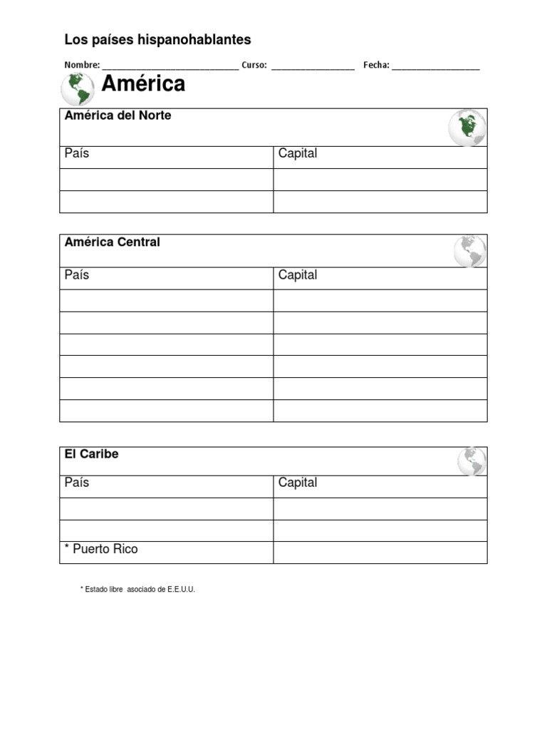 Países Hispanohablantes - Spanish Speaking Countries | PDF