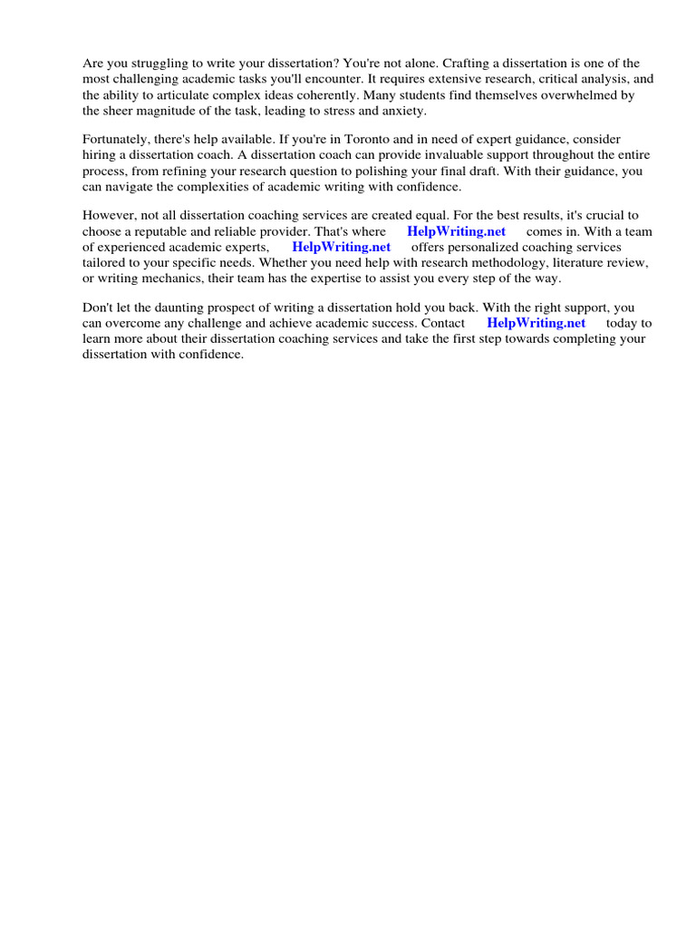 Dissertation Coach Toronto | PDF | Thesis | Motivation