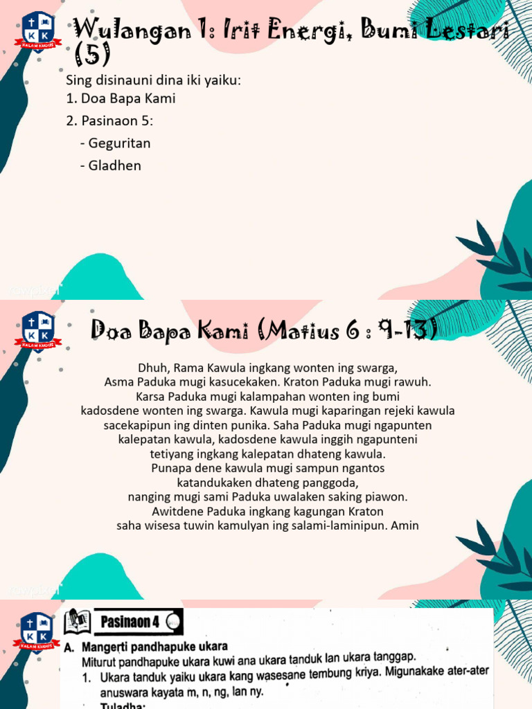 Wulangan 1 Irit Energi, Bumi Lestari | PDF