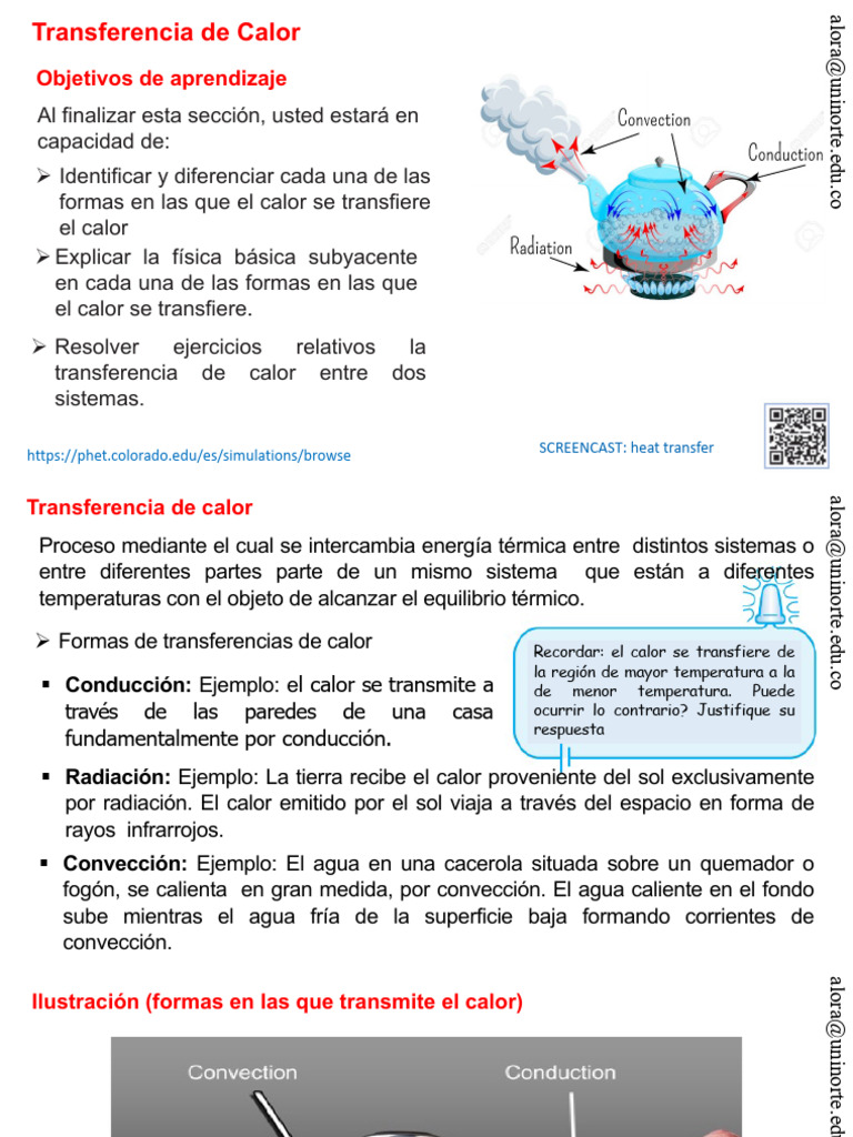 Transferencia de Calor: Conducción, Convección y Radiación | PDF ...