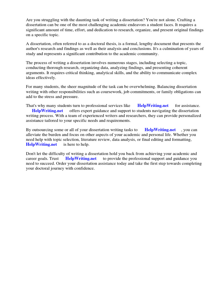 Dissertation Writing Assistance Guide | PDF | Thesis | Methodology