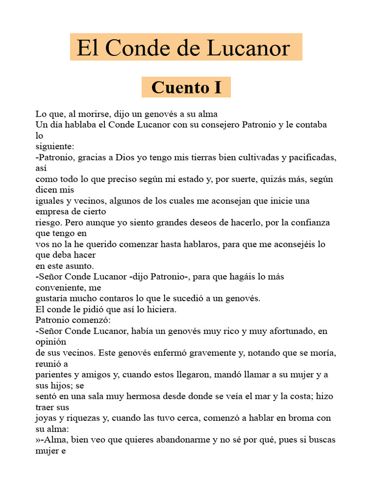 El Conde Lucanor | PDF