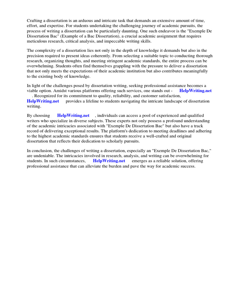 Exemple de Dissertation Bac | Download Free PDF | Expert | Thesis