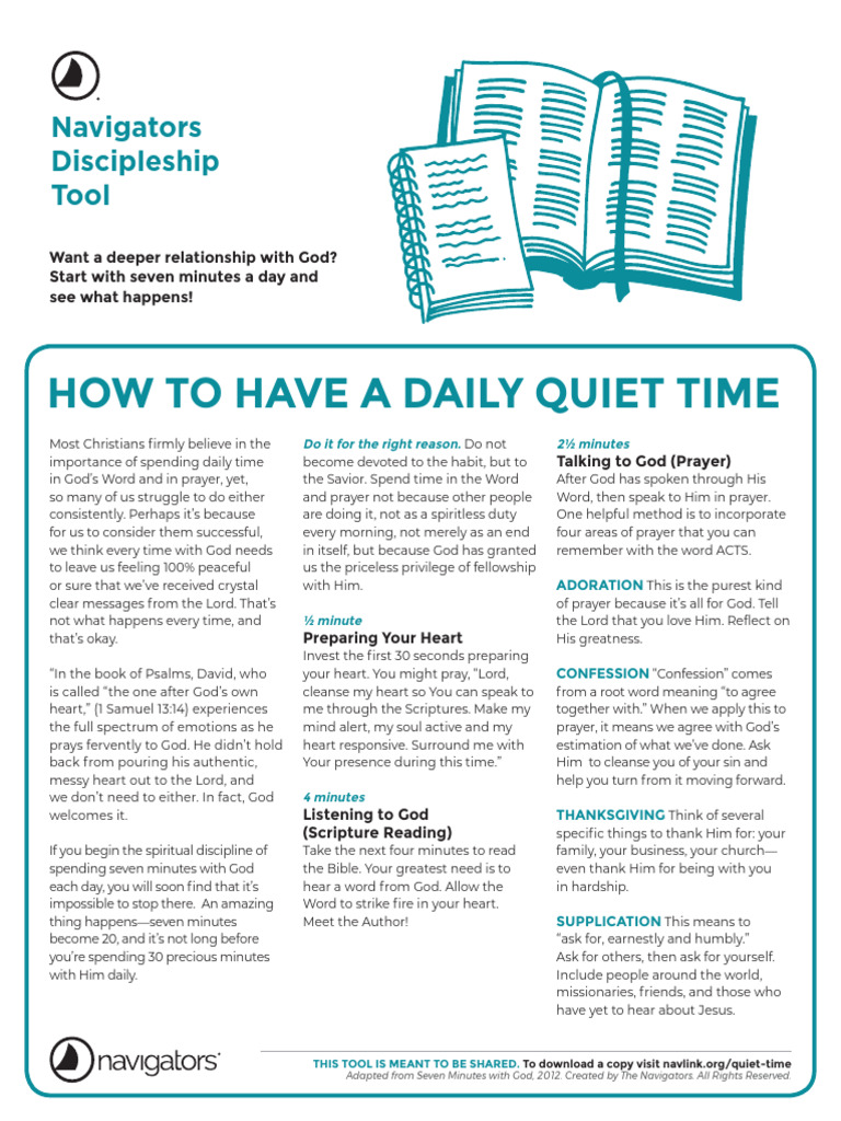 Navigators How To Have A Daily Quiet Time | PDF | Prayer | God