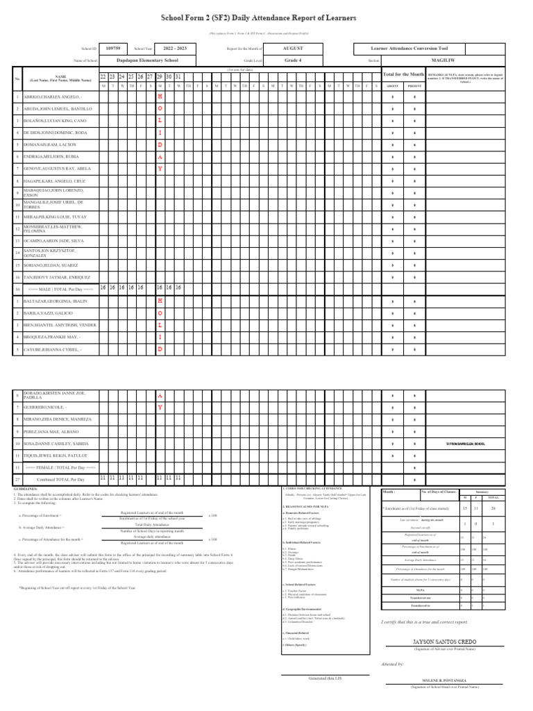 SF2_2022_Grade-4-MAGILIW | PDF | Human Development | Childhood