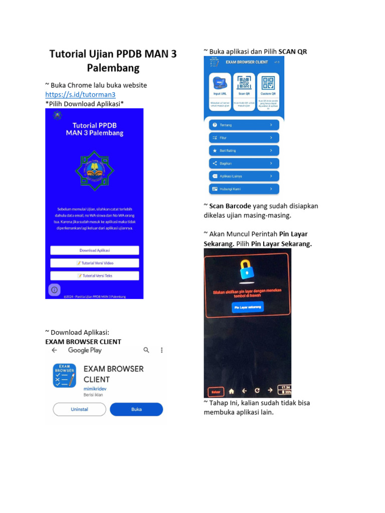 Tutorial PPDB MAN 3 Palembang 2425 | PDF