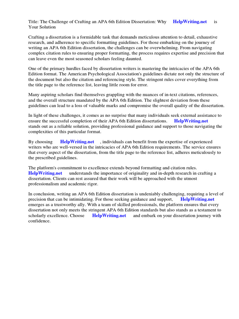 Apa 6th Edition Dissertation Template | PDF | Apa Style | Thesis