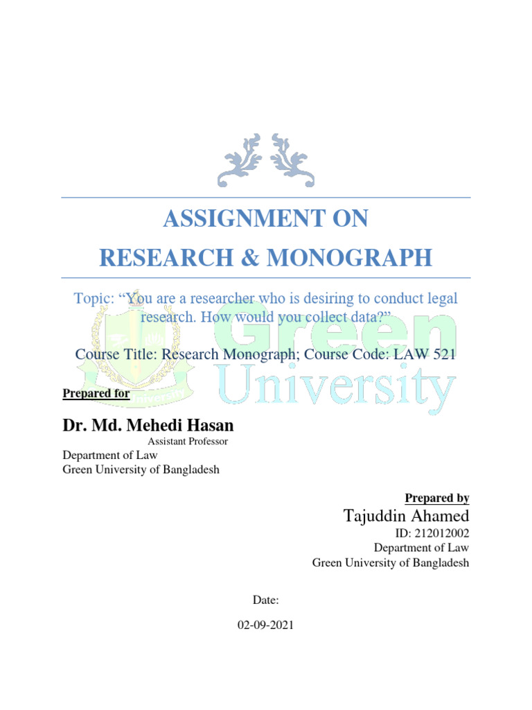 Research Monoghaph Mid Assignment | PDF | Survey Methodology | Questionnaire