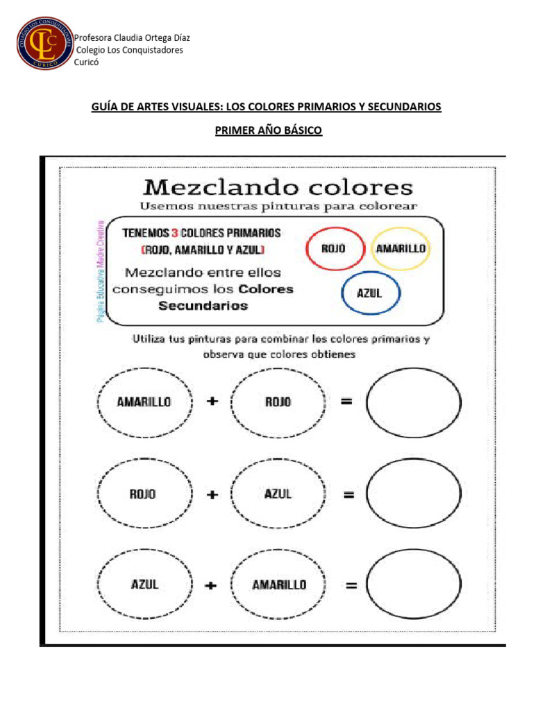 Guía de Artes Visuales Primer Año Básico | PDF | Arte