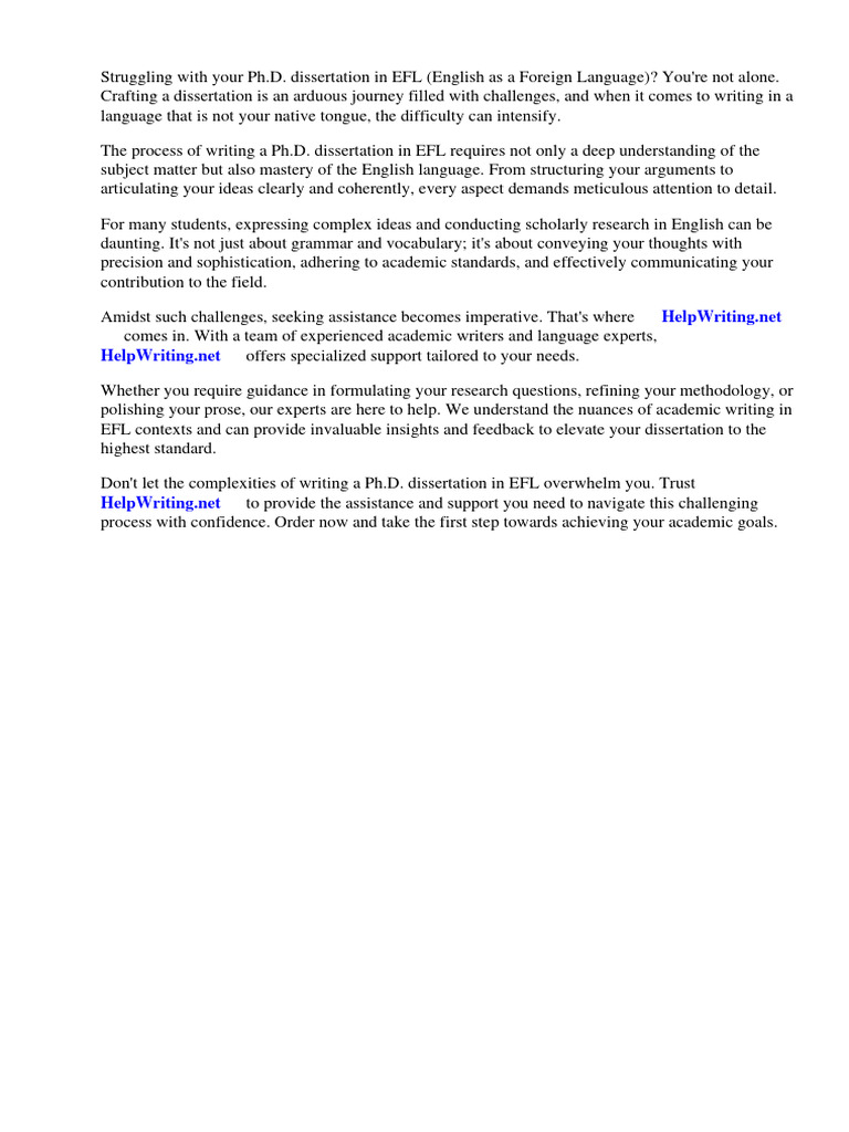 PHD Dissertation Efl | PDF | Thesis | Doctor Of Philosophy