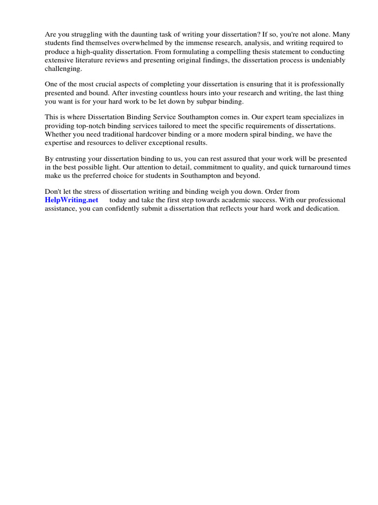 Dissertation Binding Services Southampton | PDF | Thesis | Bookbinding