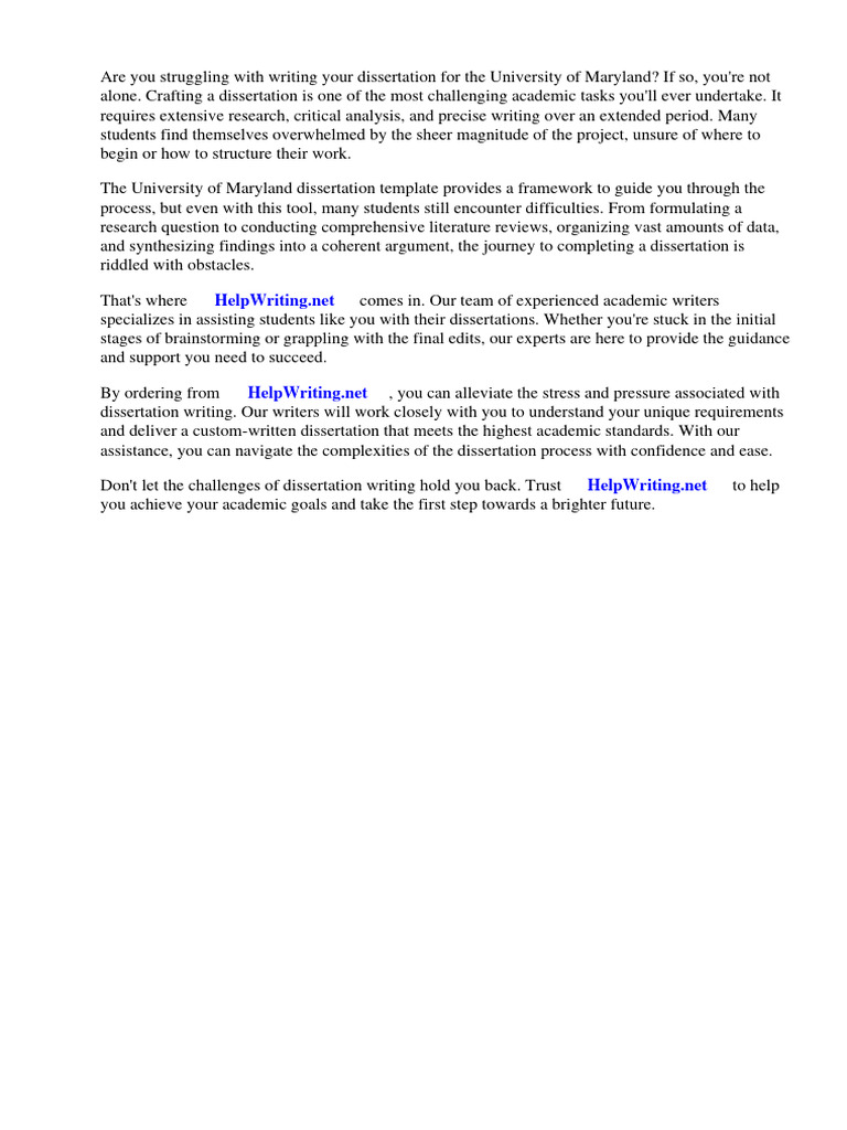 University of Maryland Dissertation Template | PDF