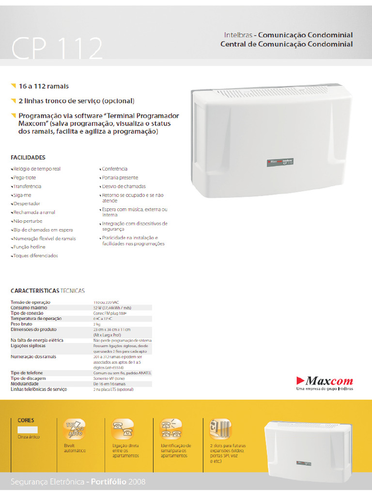 Catalogo - Central Portaria CP112 | PDF