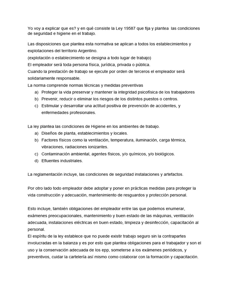 Ley 19587: Seguridad e Higiene Laboral en Argentina | PDF | Negocios ...