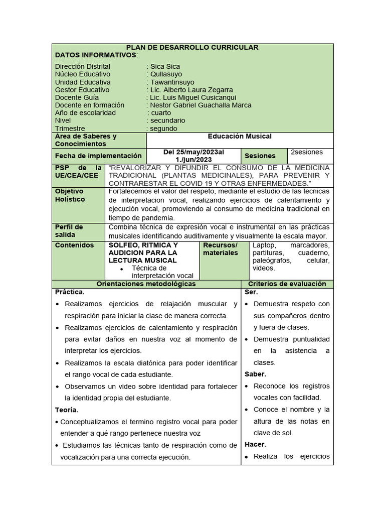 4to de Sec PDC | PDF | Plan de estudios