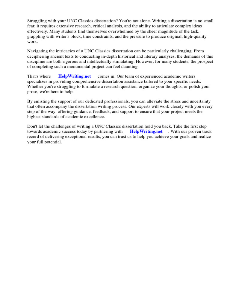 Unc Classics Dissertation | Download Free PDF | Thesis | Essays