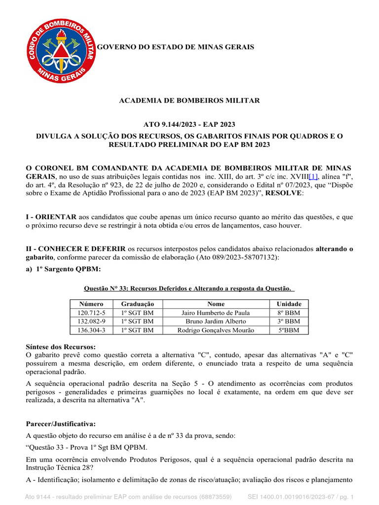 Ato 9.144 - 2023 - Eap 2023 Divulga A Solução Dos Recursos, Os ... Ato 9.144 - 2023 - Eap 2023 Divulga A Solução Dos Recursos, Os ...