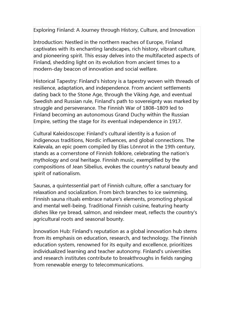 Exploring Finland | PDF | Finland | Sustainability