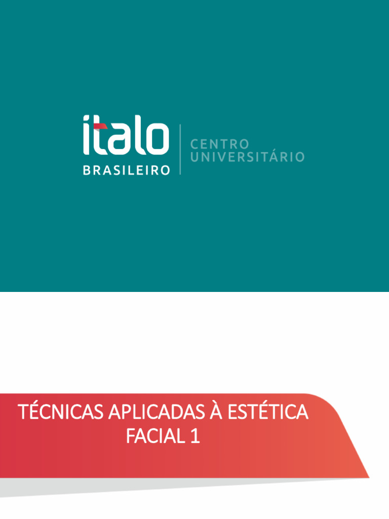 Aula 4 Técnicas Aplicadas à Estética Facial 1 Download Grátis Pdf